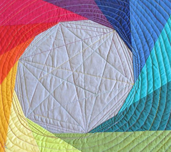 Modern geometric patchwork quilt pattern