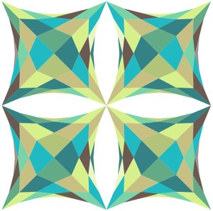 Simple geometric applique pillow quilt pattern