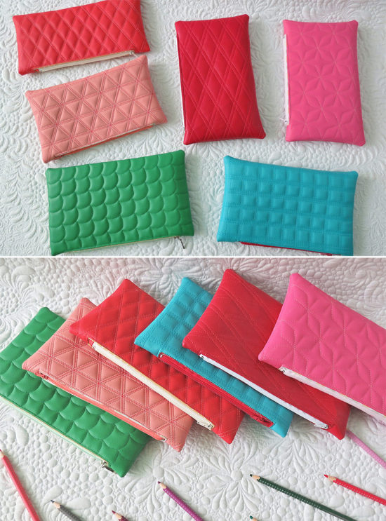Quilted vinyl bag and pouch patterns - Geta's Quilting Studio