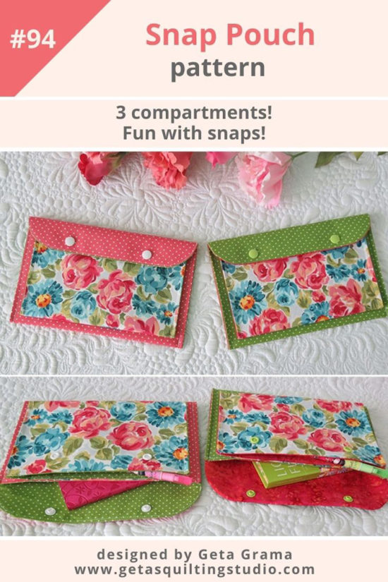 Snap pouch pattern - Geta's Quilting Studio