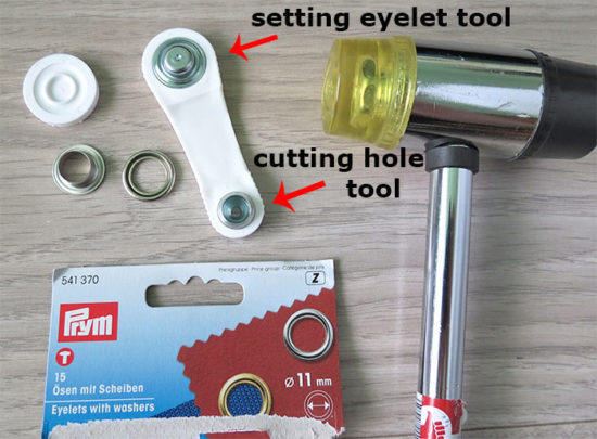 How to insert eyelets in fabric projects - Geta's Quilting Studio