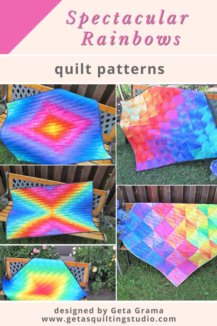 Enigma +Double rainbow quilt patterns - Geta's Quilting Studio