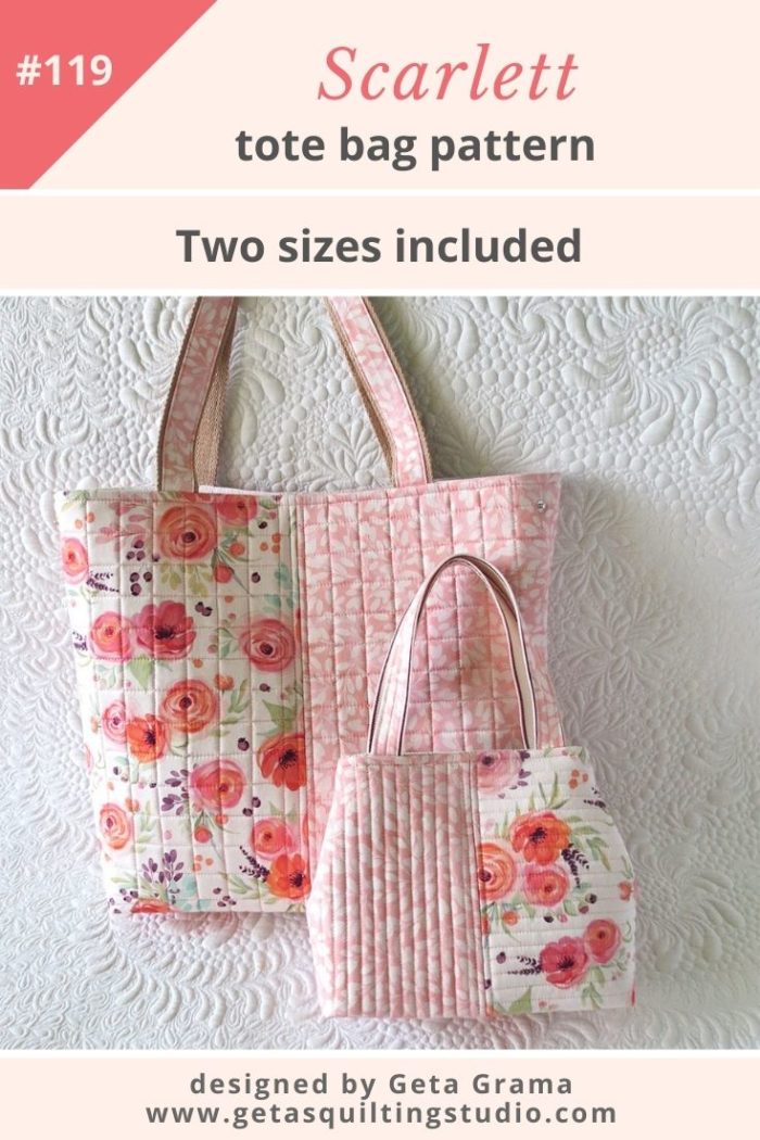 Simple tote bag pattern - Geta's Quilting Studio