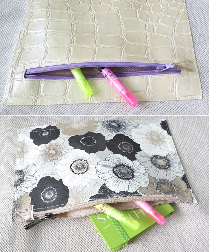 How to sew zippered pockets for bags - Geta's Quilting Studio