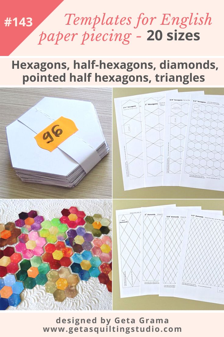 diy-hexagon-templates-epp-21a - Geta's Quilting Studio