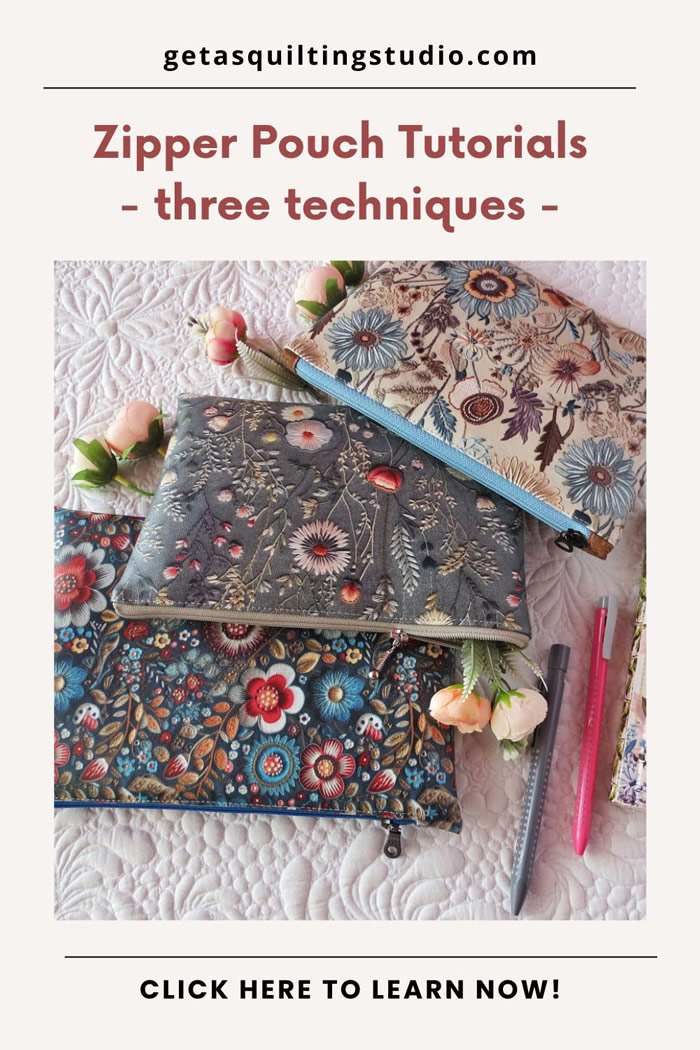 Quick and easy zippered pouch tutorial - Geta's Quilting Studio